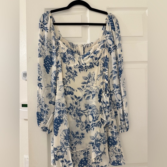 Reformation | Dresses | Reformation Floral Blue And White Dress | Poshmark